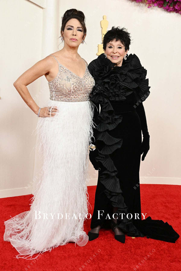 Fernanda Luisa Gordon 2024 Oscars Feathers Red Carpet Dress