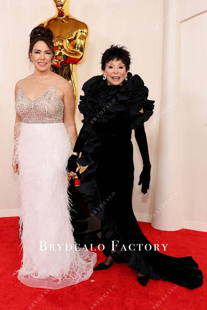 Fernanda Luisa Gordon 2024 Oscars Feathers Red Carpet Dress