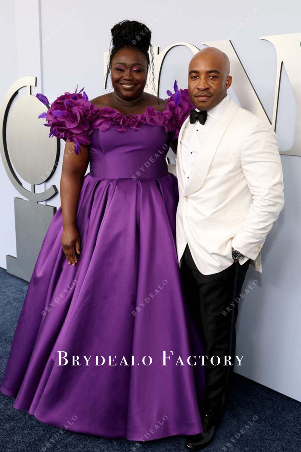 Jocelyn Bioh 2024 Tony Awards Purple Plus Size Off Shoulder Dress