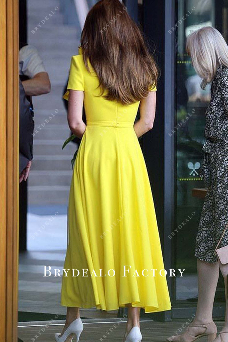 Kate Middleton Yellow Tea Length Dress Wimbledon Final 2022
