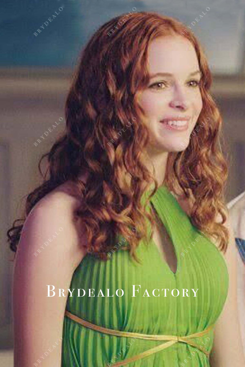 Layla Williams Green Keyhole Halter Neck A-line Dress Sky High Moive