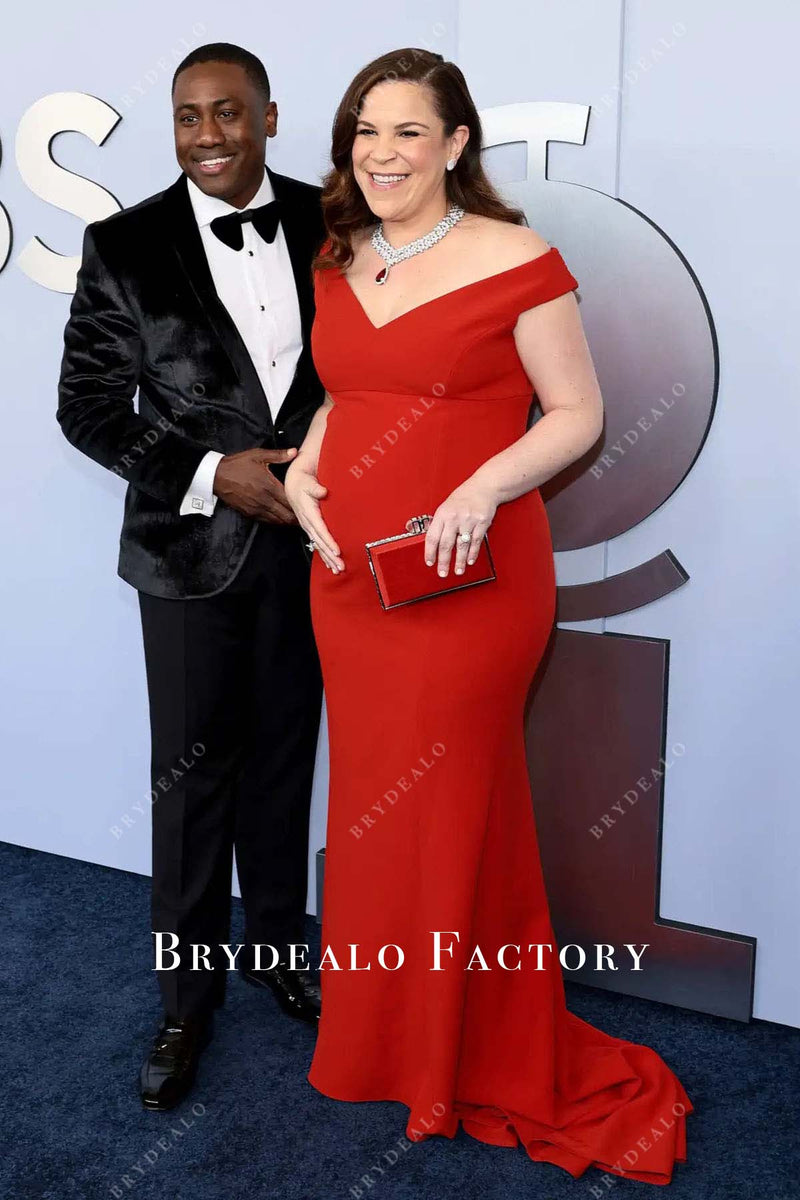 Lindsay Mendez 2024 Tony Awards Plus Size Off Shoulder Red Dress