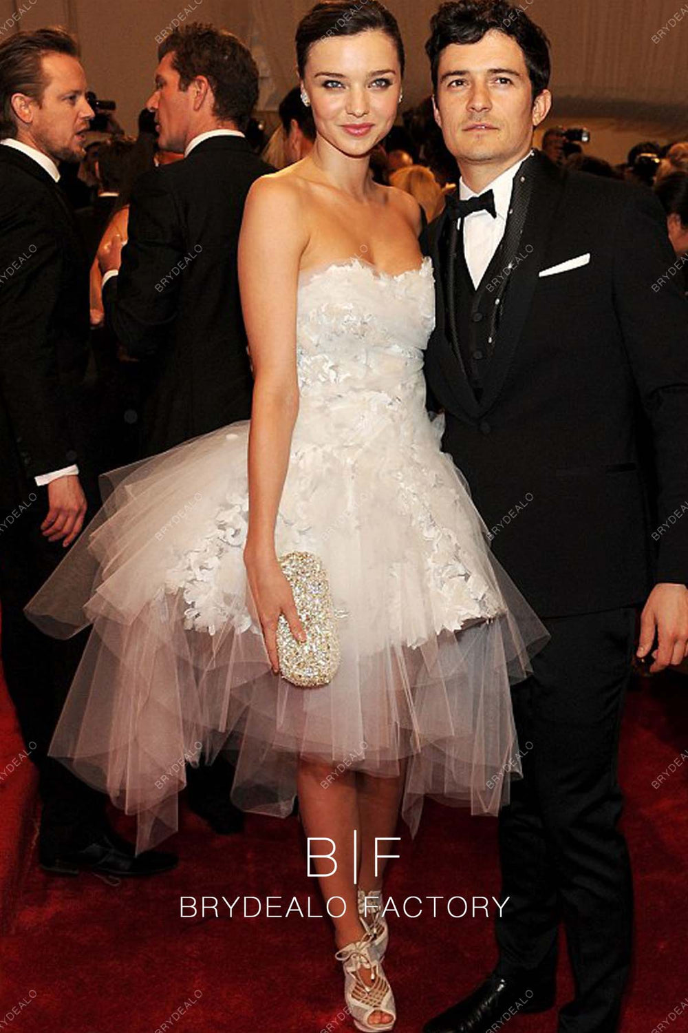 Miranda Kerr White Lace Short Red Carpet Cocktail Prom Dress