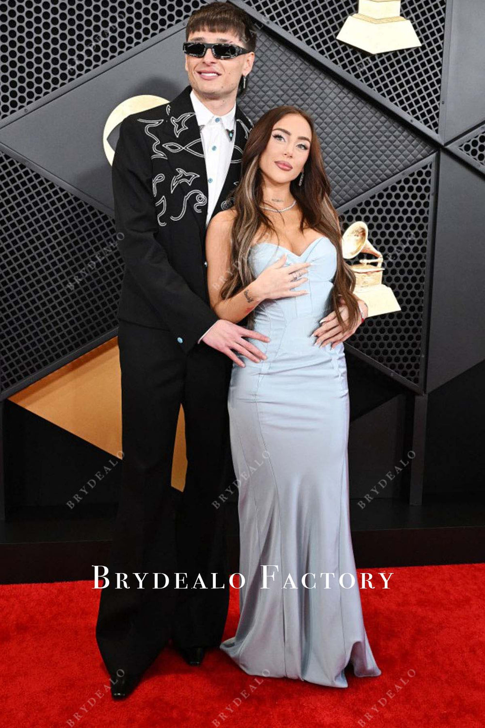 Nicki Nicole Ice Blue Mermaid 2024 Grammys Red Carpet Dress