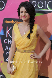 Selena Gomez Yellow Mini 2010 Annual Kids' Choice Awards Dress