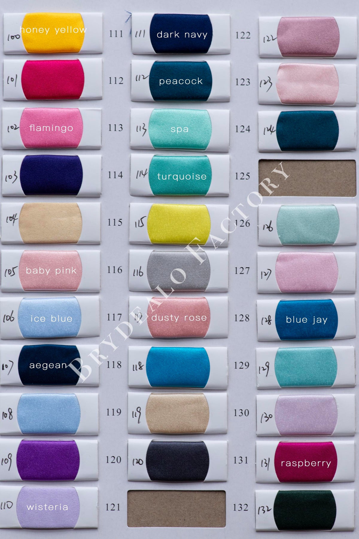 Thick Satin Fabric Color Chart For Custom Dresses| 120+ Colors