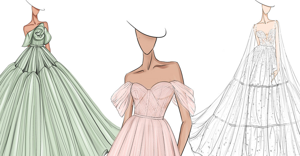 Dress Sketches | Hand-Drawing Dress Ideas- Design Formal