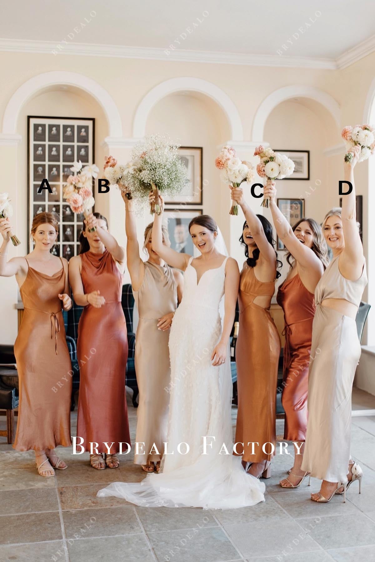 Different Color Sleeveless Mismatched Bridesmaid Dresses
