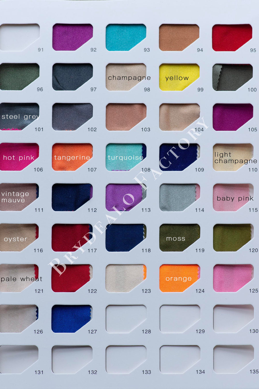 Glossy Elastic Jersey Fabric Color Chart with Vibrant Colors