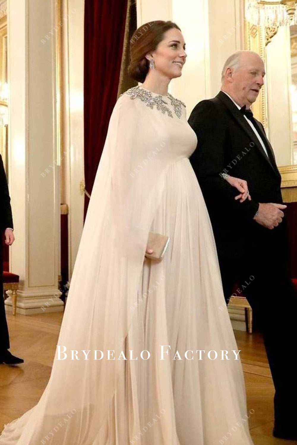 Kate Middleton Maternity Cape Dress 2018 Norway visit Banquet