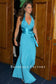 Kate Middleton Blue Halter Neck Party Dress