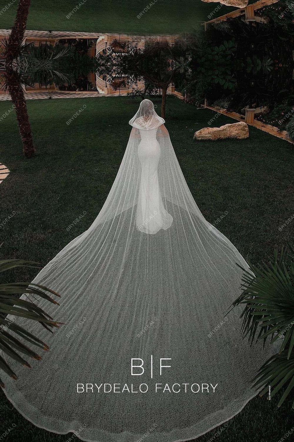 Allover Beading Sequins Off Shoulder Mermaid Bridal Dress with Cloak