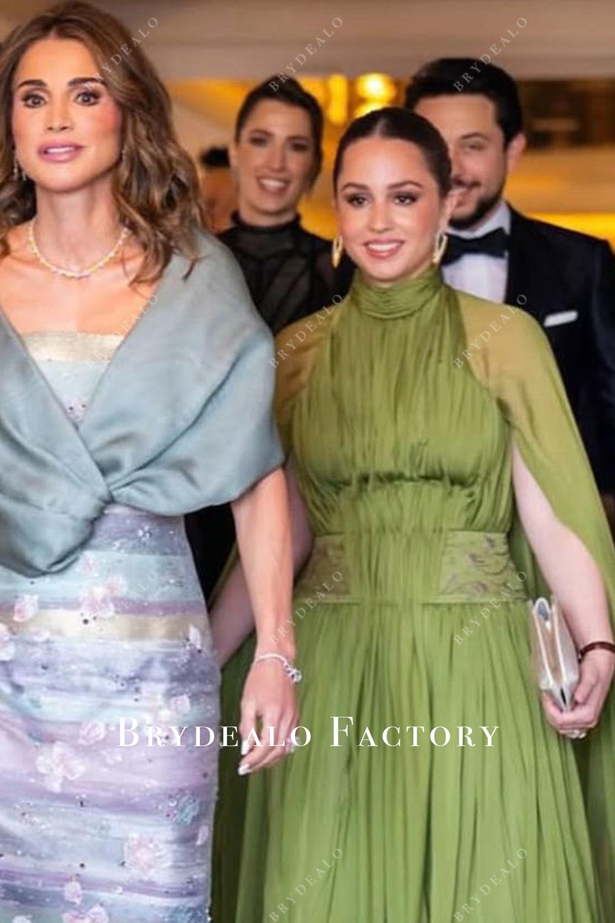 Princess Iman Flowy Green Chiffon 2025 Wedding Guest Gown