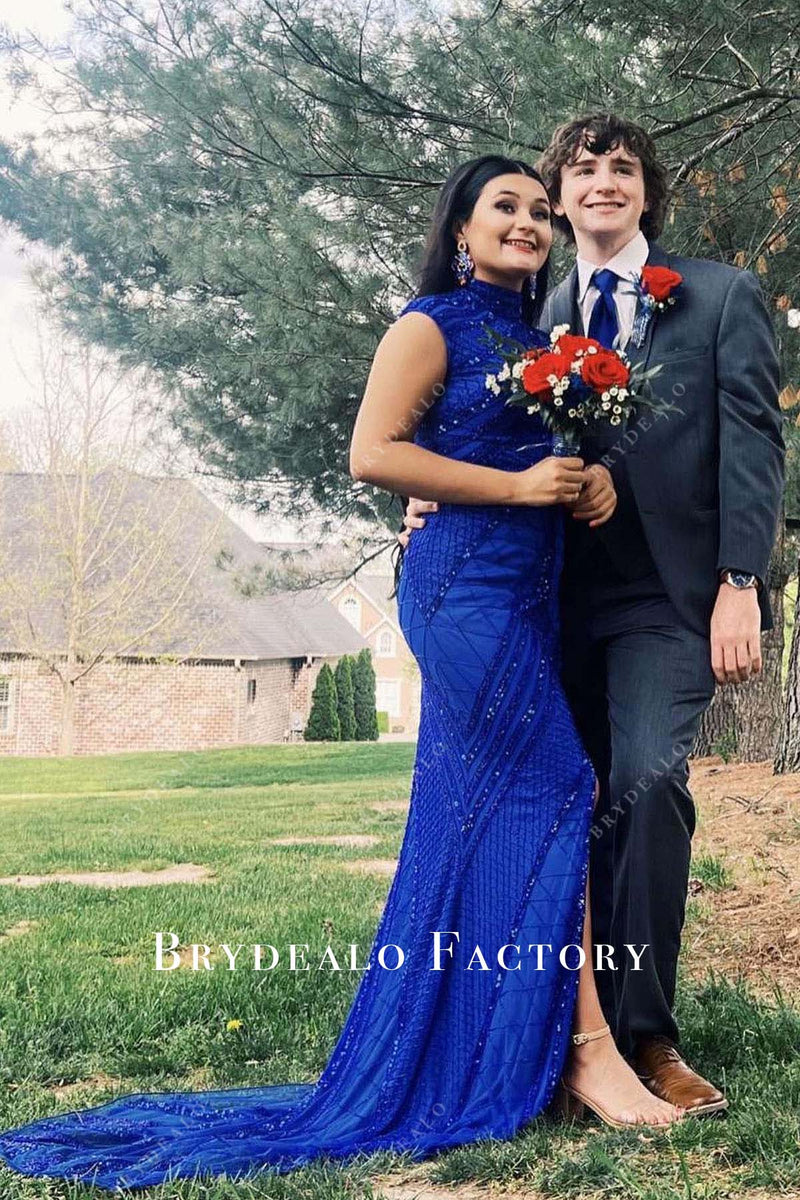Prom Dress | Sparkly Royal Blue Sequined Mermaid Prom Formal Gown