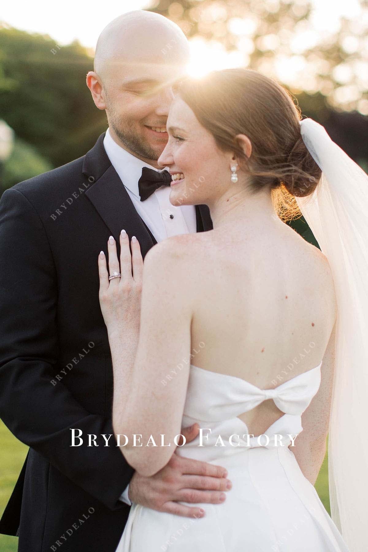 Wedding Dress | Minimalist Strapless A-Line Floor Length Bridal Gown