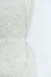 Unique Rhombus Crochet Lace with Clear Sequins By the Yard