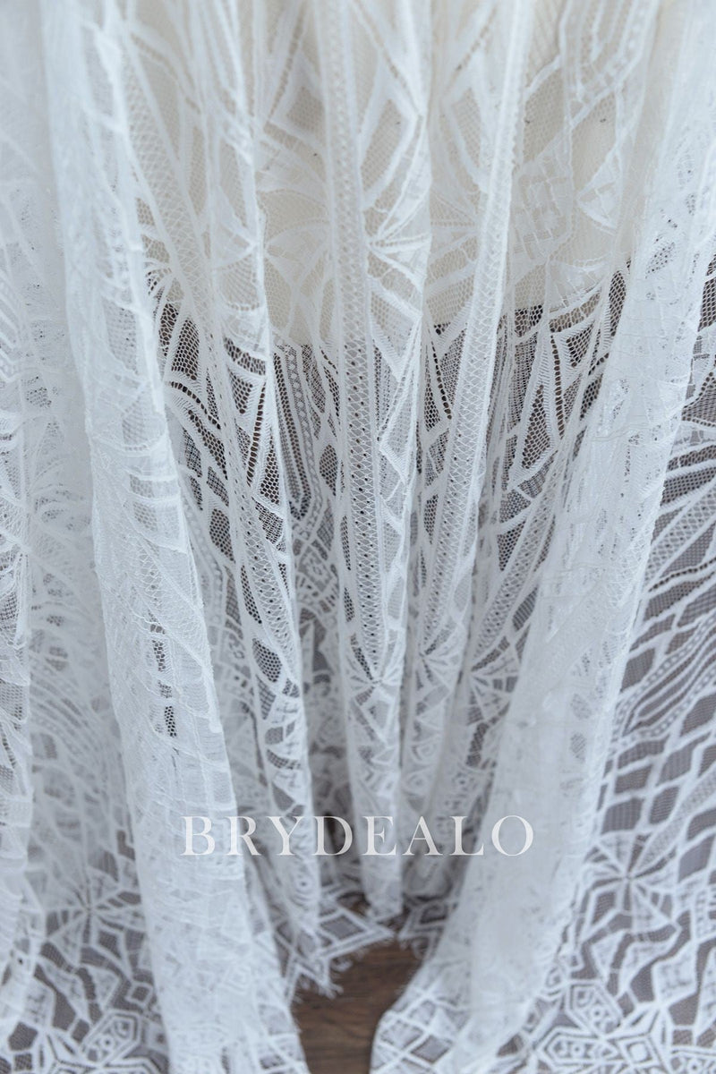 Soft Boho Geometry Pattern Double Border Lace By the Piece