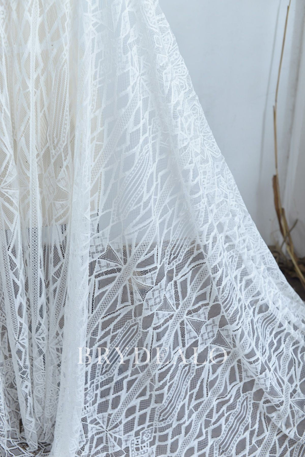 Soft Boho Geometry Pattern Double Border Lace By the Piece