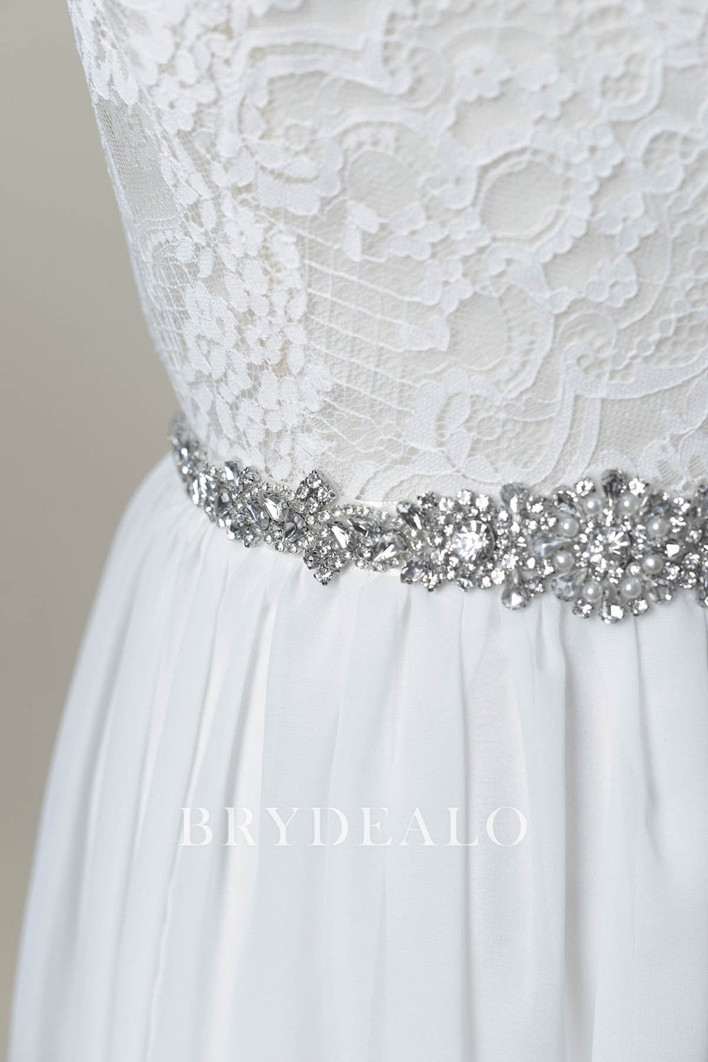Sparkly Graduated Pearl Rhinestones Bridal Sash Online