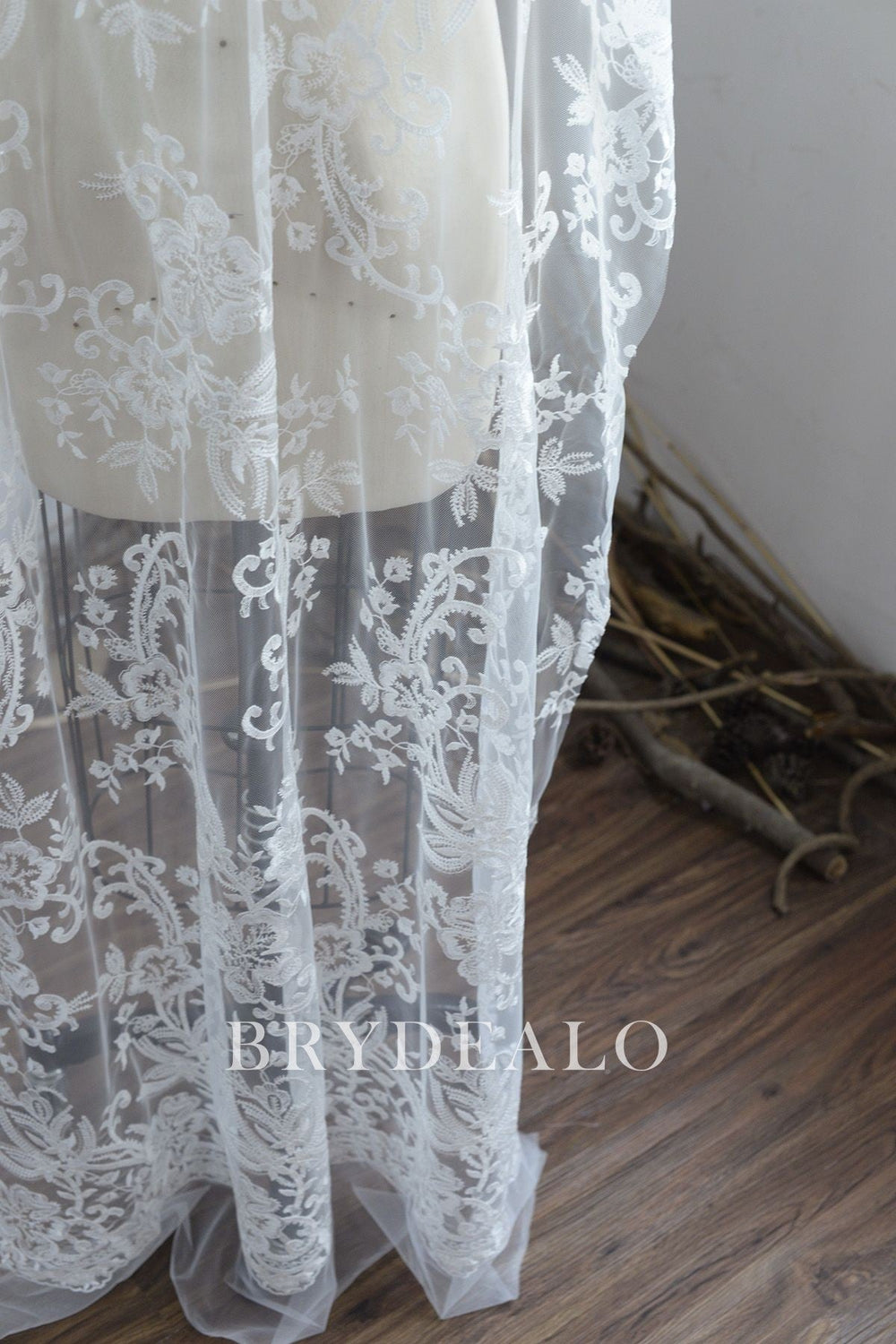 High-end Double Border Lace Fabric with Cording