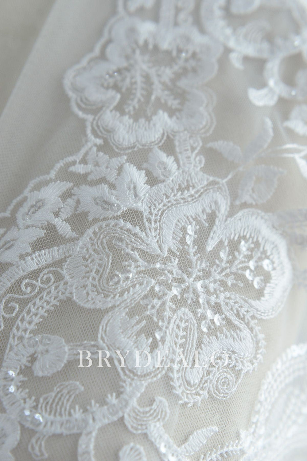 High-end Double Border Lace Fabric with Cording