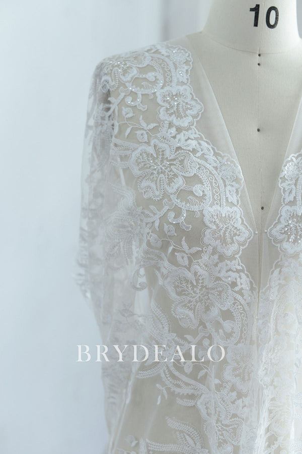 High-end Double Border Lace Fabric with Cording