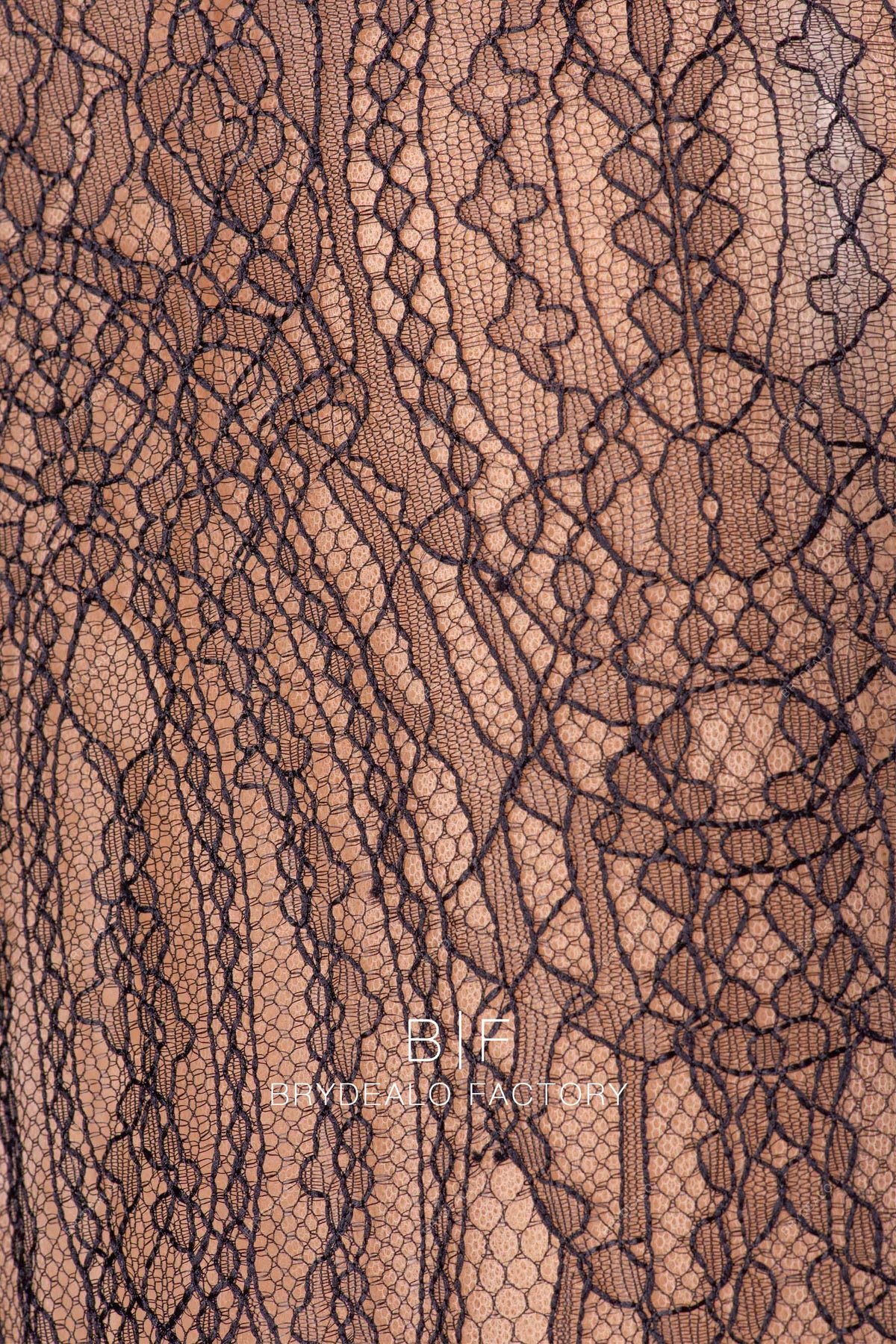 Double Eyelash Edging Black Tiny Cording Chantilly Lace