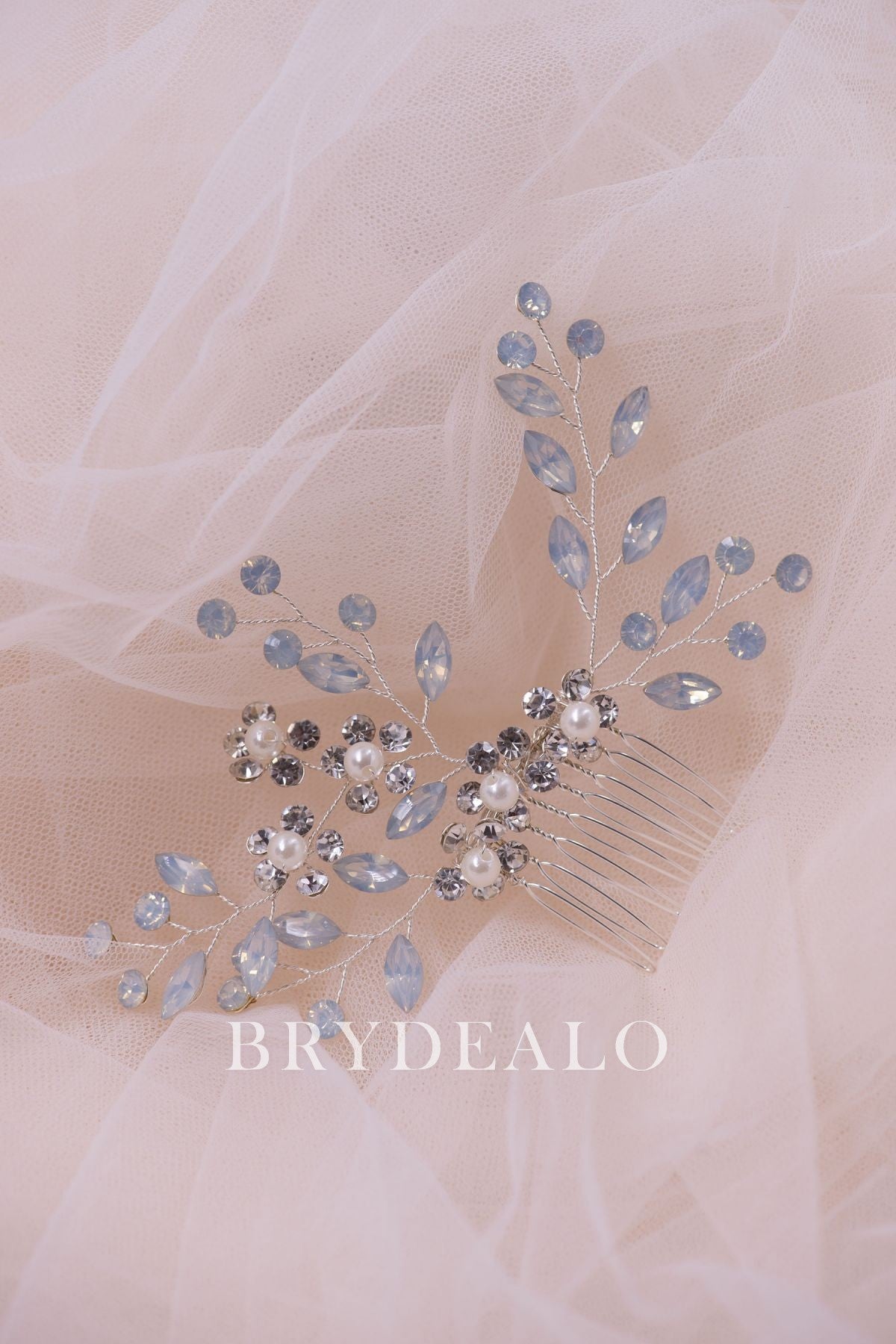 Chic Opal Pearls Bridal Comb for Sale