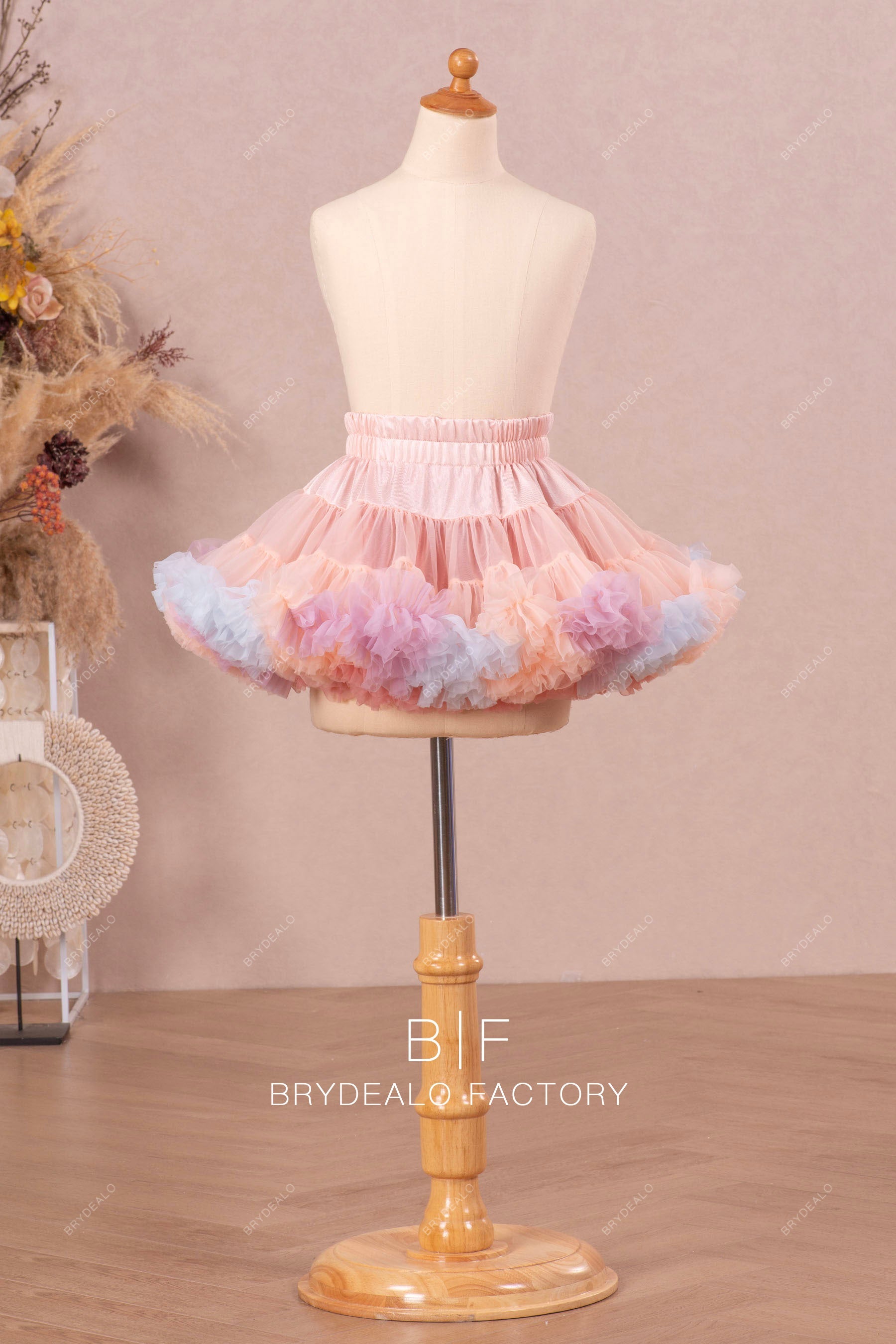 Cute Mini Length Colorful Puffy Kids Petticoat Crinoline Underskirt