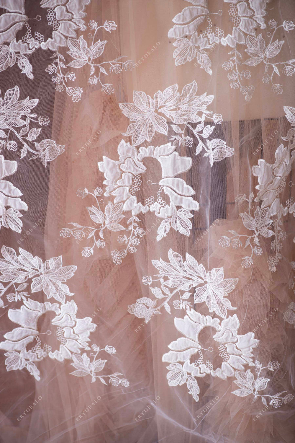Designer Embroidery Chiffon Bridal Lace Fabric Online