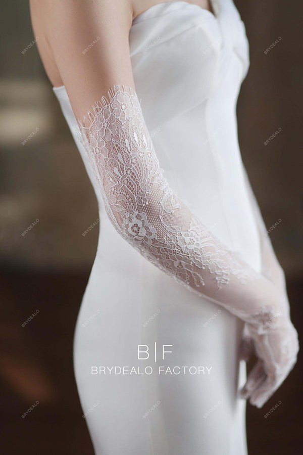 Elegant Fairy Sheer Long Lace Bridal Formal Gloves