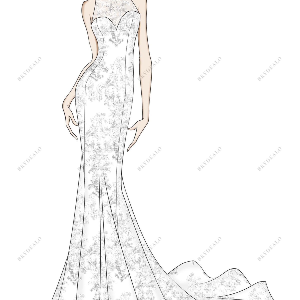 how to draw jewels on a dress