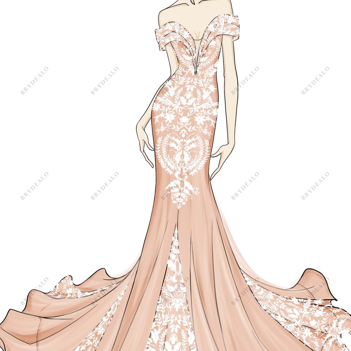 how to draw wedding dress