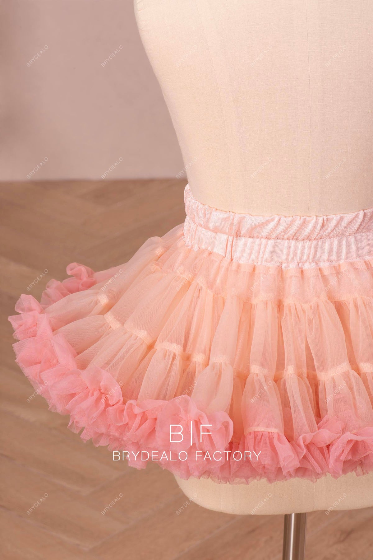 Cute Pink Fluffy Tulle Mini Length Kids Crinoline Petticoat For Sale