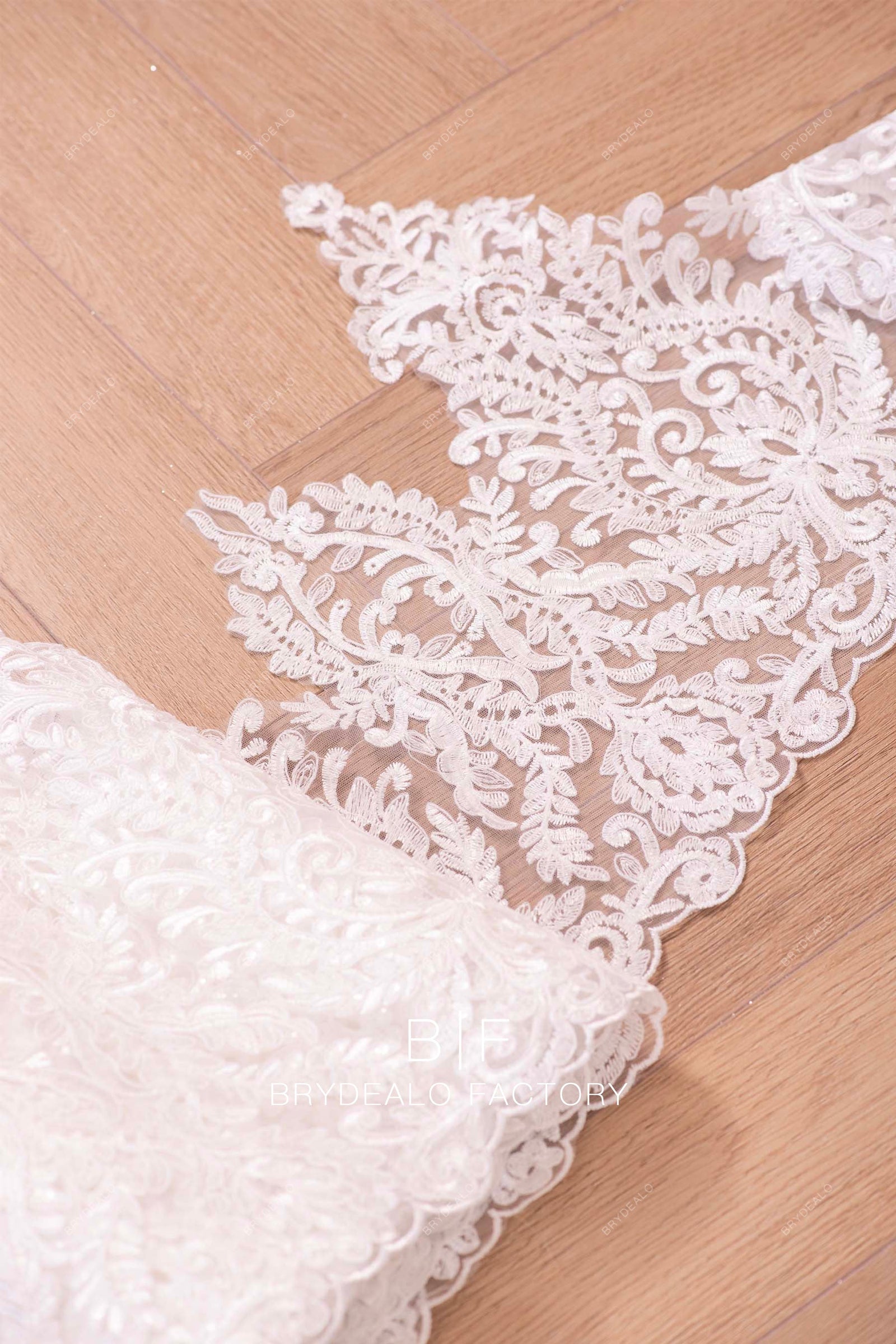 Best Embroidered Cording Totem Scalloped Lace Trim Online