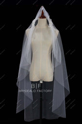 Classic Flowers Cap Veil Ballet Length Wedding Veil